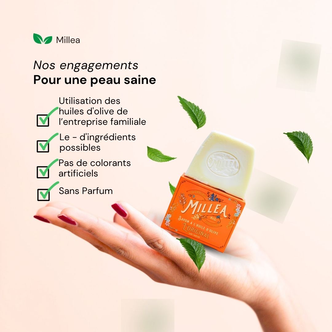 Savon solide à l’huile d’olive 130 gr - l'original - (boite) Millea ...